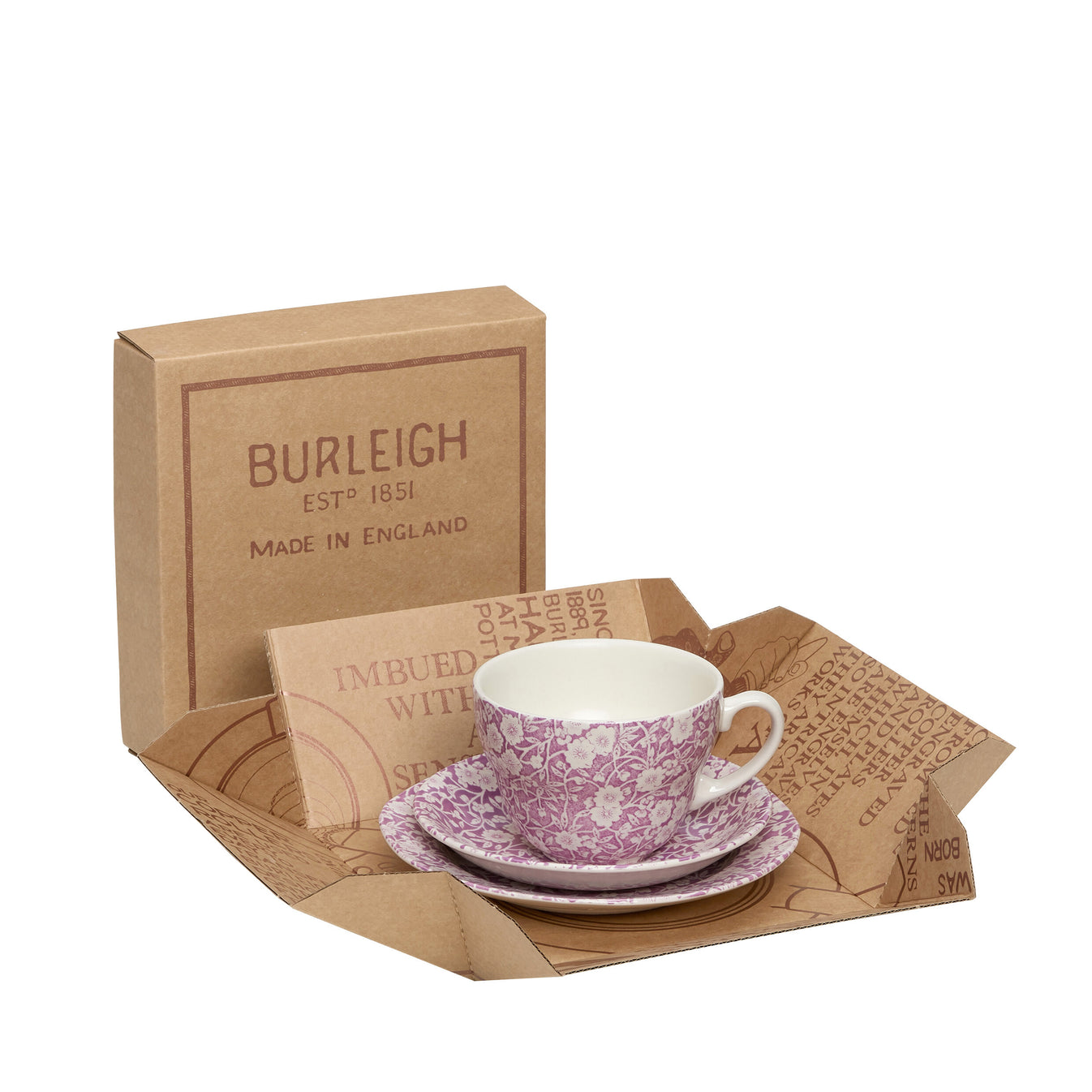 Blossom Calico Breakfast Cup Gift Set | Burleigh Pottery Made In England