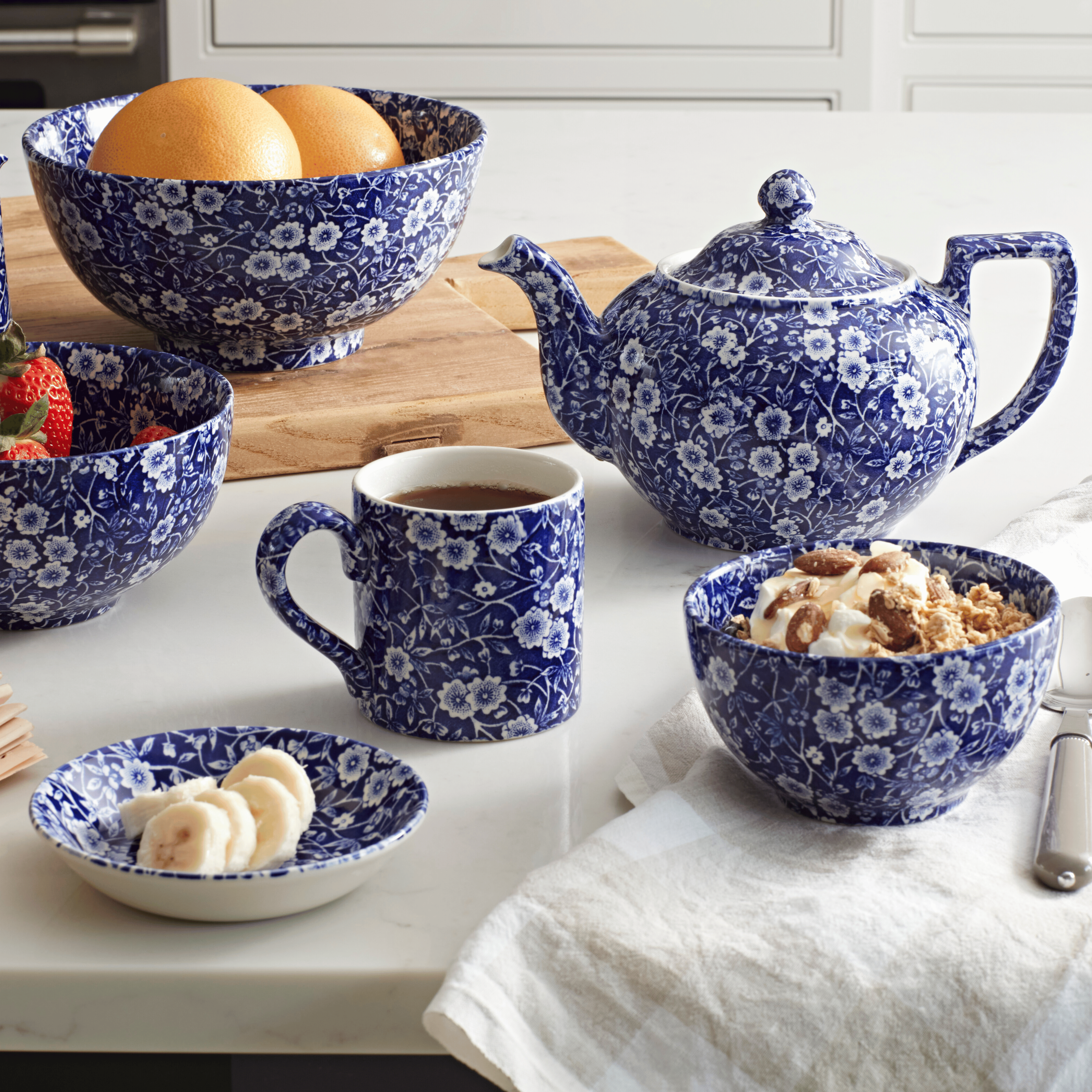 Blue Calico Dinnerware – Plates, Teapots & More | Burleigh Pottery